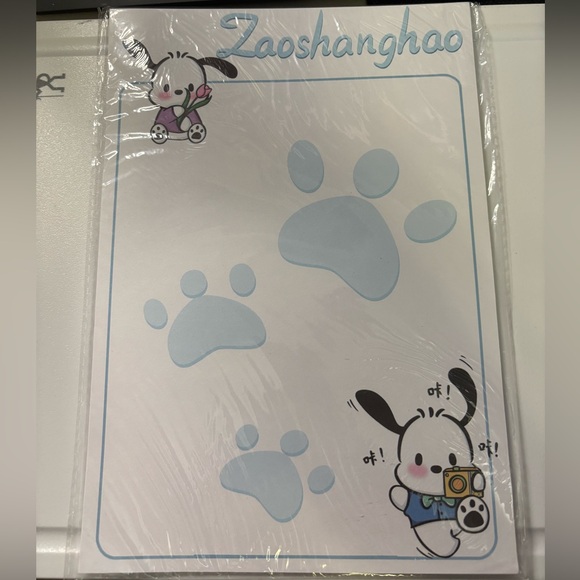 Office | Pc269 Pochacco Cute Blue Paw Print Notepad | Poshmark